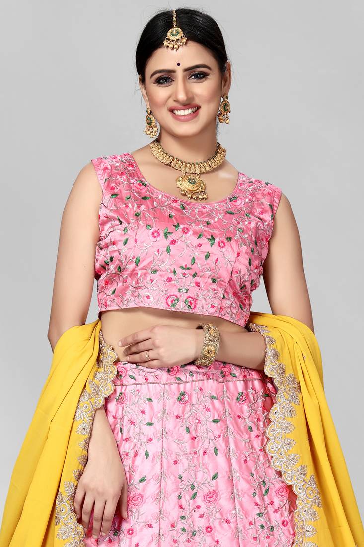 peach pink Colour Dulhan Lehenga Choli, Wedding Lehenga Choli - Yash ...