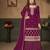 Magenta embroidered georgette salwar - Monjolika - 3802612