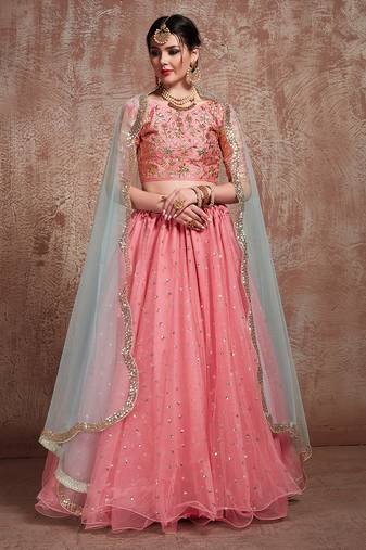 Net Lehenga - Buy Indian Net Lehenga Choli Designs with Dupatta Online