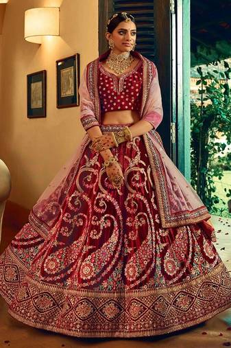 Maroon Lehenga | Buy Maroon Lehenga Choli Sets Online US UK