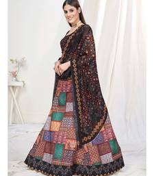 Prettiest Brown Digital Printed Banglori Silk Lehenga Choli - WHITE ...