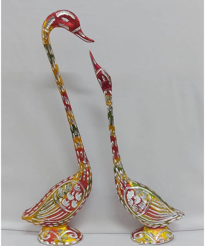 Pair of Kissing Duck Showpiece, 2 Pieces (Aluminum, Multicolor ...