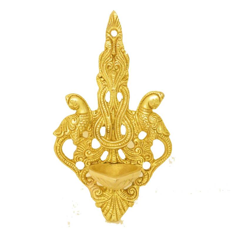 Salvus Brass Wall Hanging Deepak/Diya for Pooja, Temple & Home Decor (6 ...