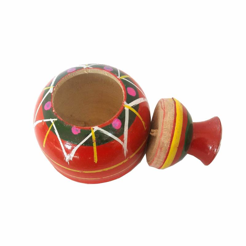 Salvus Wooden Round Sindoor Box /Sindoora Decorative Storage Box ...