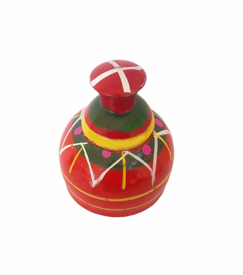 Salvus Wooden Round Sindoor Box /Sindoora Decorative Storage Box ...