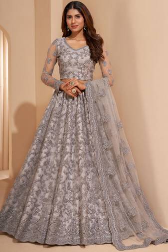 Grey Lehenga Sets - Buy Grey Lehenga Choli Online US UK