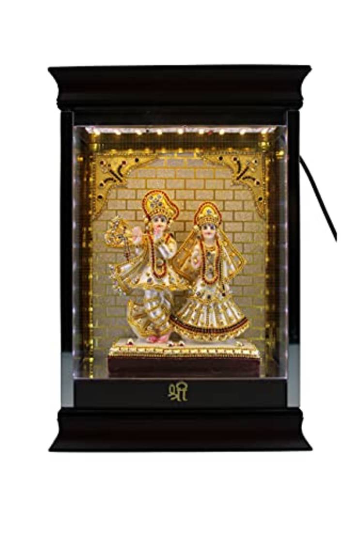 ESVAR STONECRAFT Imported Cabinet with Poly Resin Sculpture of Radha ...
