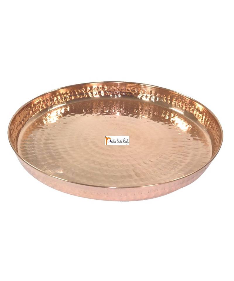 Set of 4 Traditional Indian Dinnerware Pure Copper Dinner Set of Thali ...