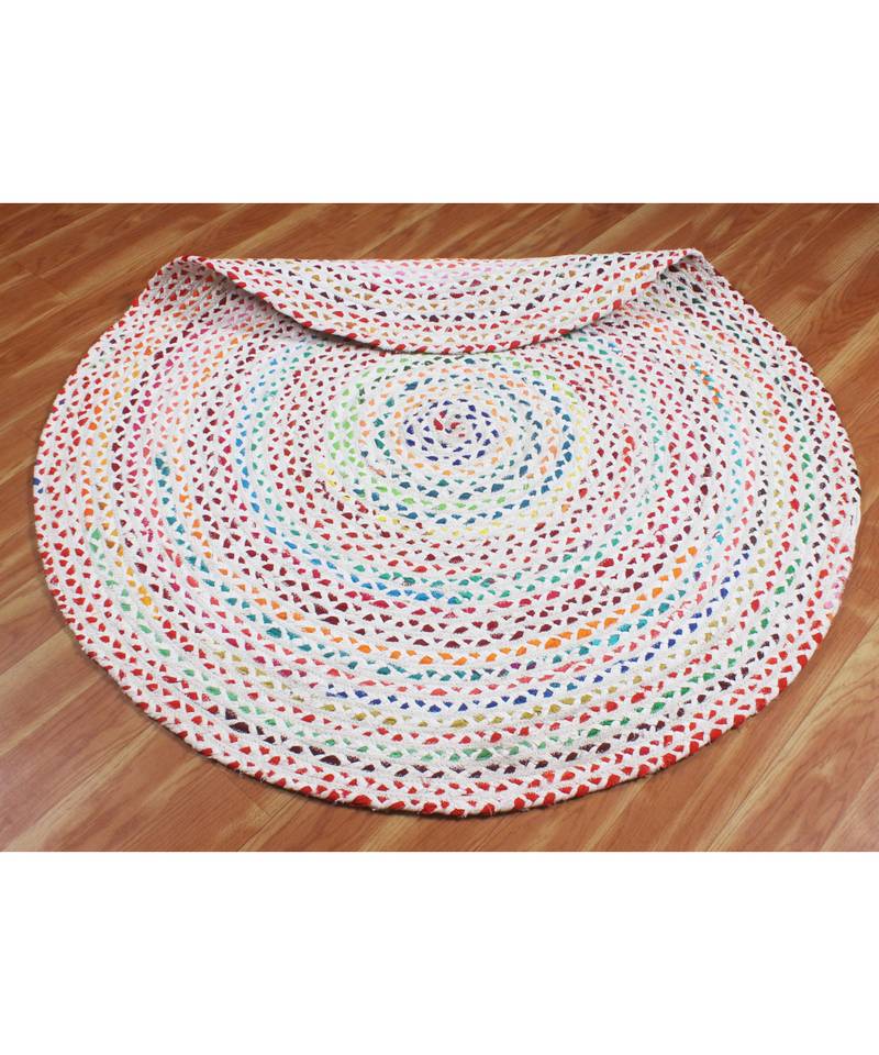 9x9 Ft Indian Handmade Cotton Chindi Rug Dining Room Rag Rug Outdoor ...