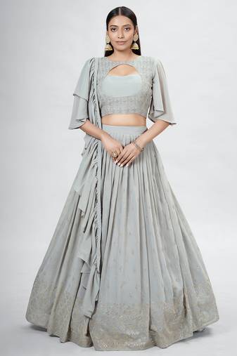 Grey Lehenga : Buy Grey Colour Lehenga Designs For Women