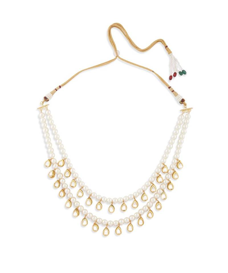 Gold Plated and Off White Shell Pearl Necklace with Hydro Polkis ...