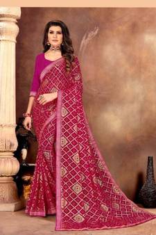 Shop Traditional & Designer Heavy Bandhani (Bandhej) Silk Saree at Mirraw