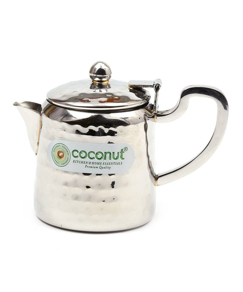 Coconut Stainless Steel Hammered Tea Pot For Tea/Coffee 1 Unit Capacity ...