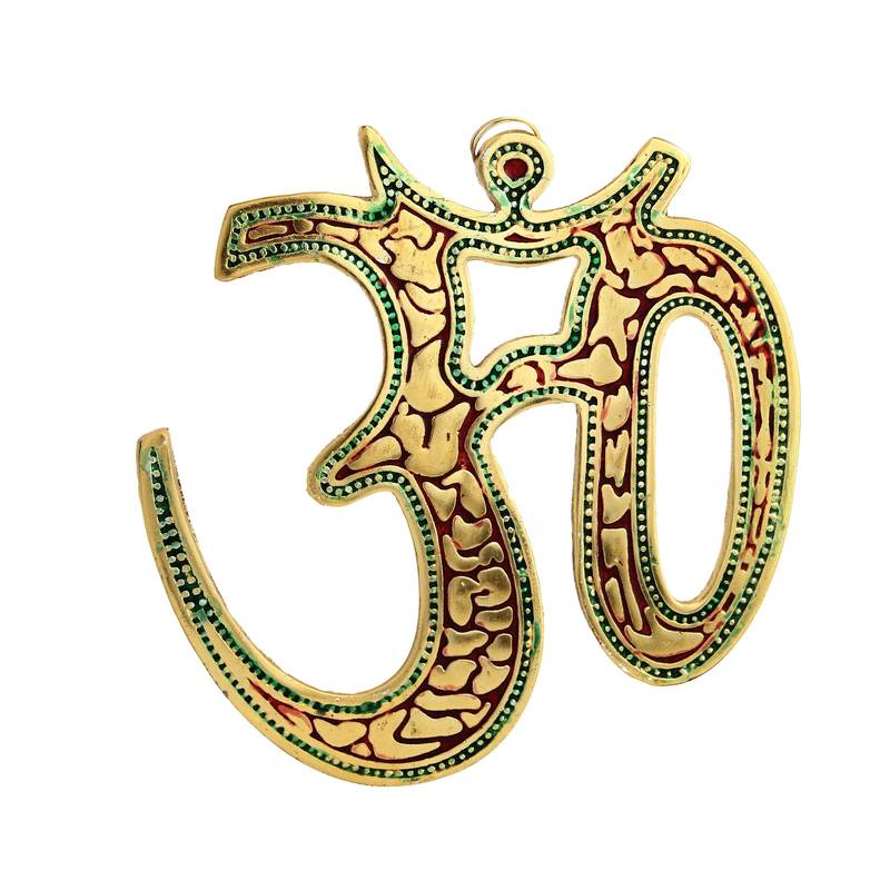 Handicrafts Paradise Metal Wall Hanging Om Shaped Figurine ...