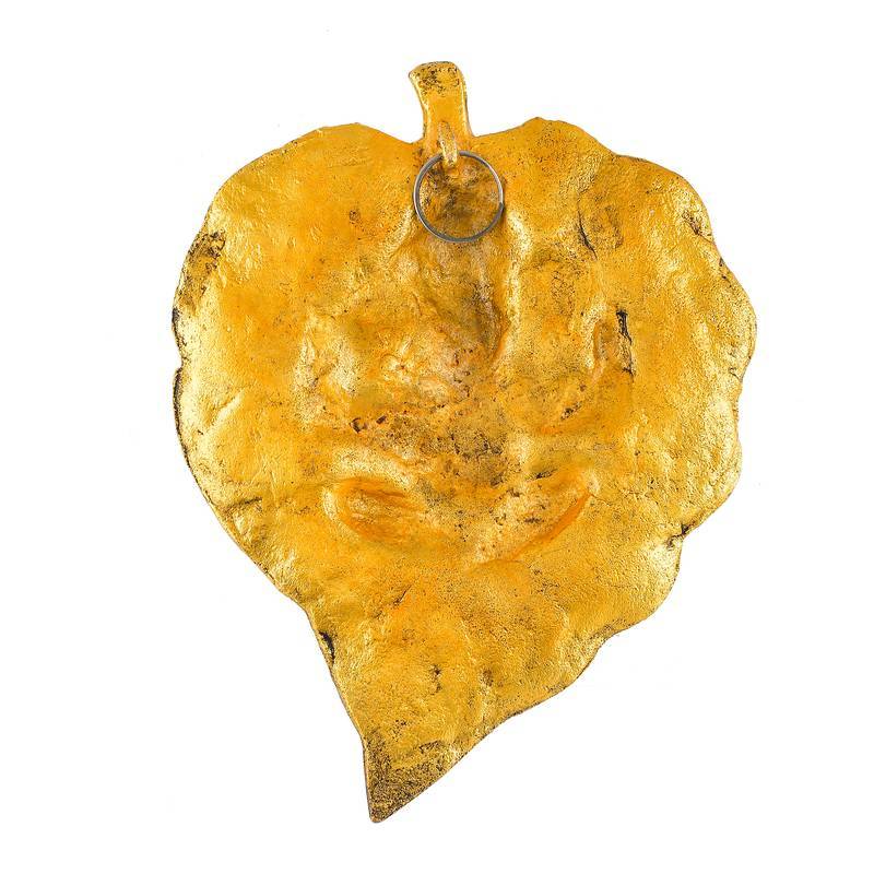 Metal Lord Ganesha On Leaf Metal Pan Patta Ganesh Decorative Wall ...