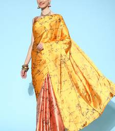 SAREE MALL Women's Crepe Cream Digital Print Celebrity Saree With ...