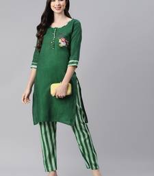 Green printed pure silk salwar - Aarika - 3925914