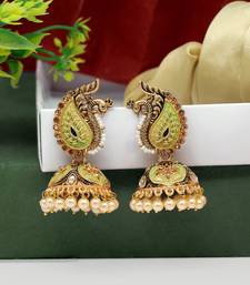Green jhumkas - Jaipur Mart - 3925955