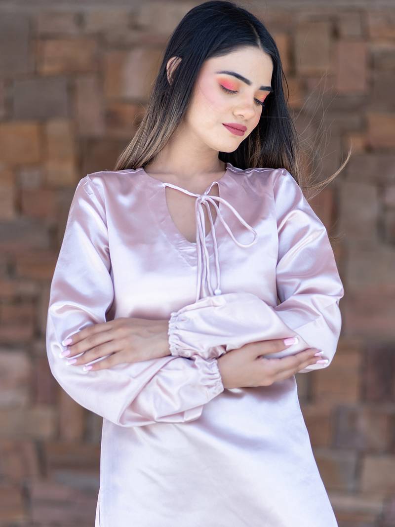 Pink plain satin party-tops - Tistabene - 3927913
