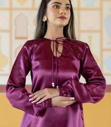 Purple plain satin party-tops - Tistabene - 3927922