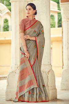 Linen Sarees - Buy Pure Linen Saree Online for Women at Best Price