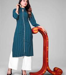 Teal fancy viscose rayon salwar - RACHNA - 3930318