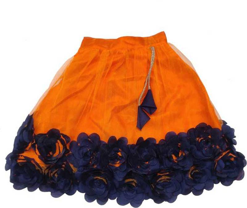 Orange embroidered taffeta girls-top-bottom - New Creation - 3930731