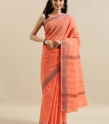 Coral embroidered pure cotton saree with blouse - CLASSICATE from the ...