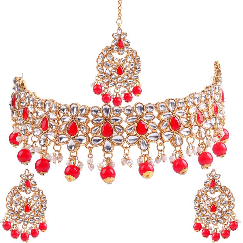 Red necklace-sets - DIYA JEWELLERY - 3934970