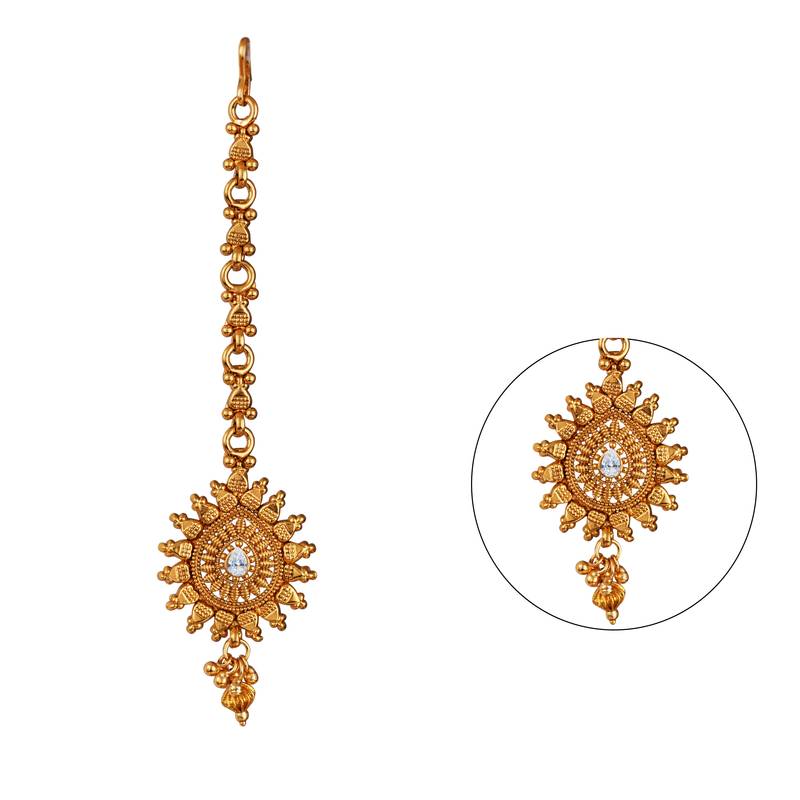 Gold maang-tikka - JFL - Jewellery for Less - 3949548