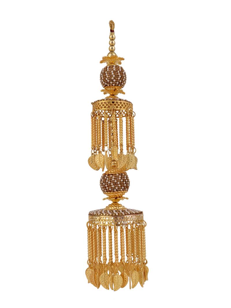 2 Layered Kaleera With Gold-Plated Pearl White Beaded Handcrated ...