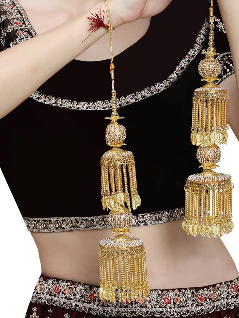 2 Layered Kaleera With Gold-Plated Pearl White Beaded Handcrated ...