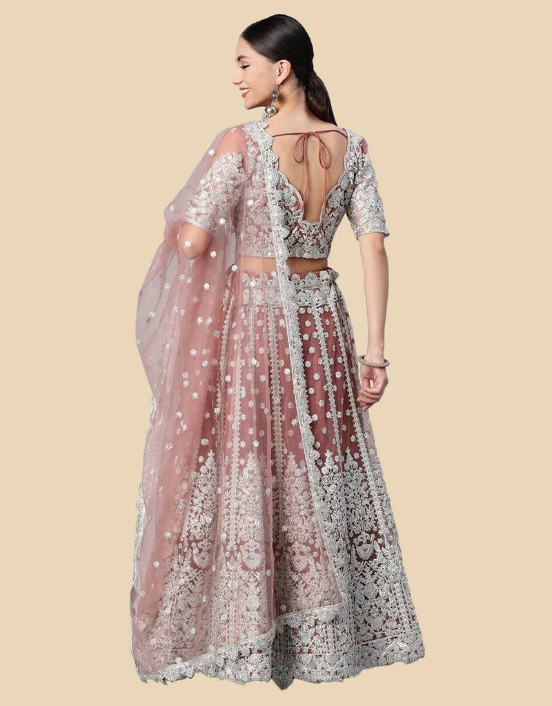 Lehenga Choli Net Based Coffee - KREATAGHNA COLLECTION - 3951826