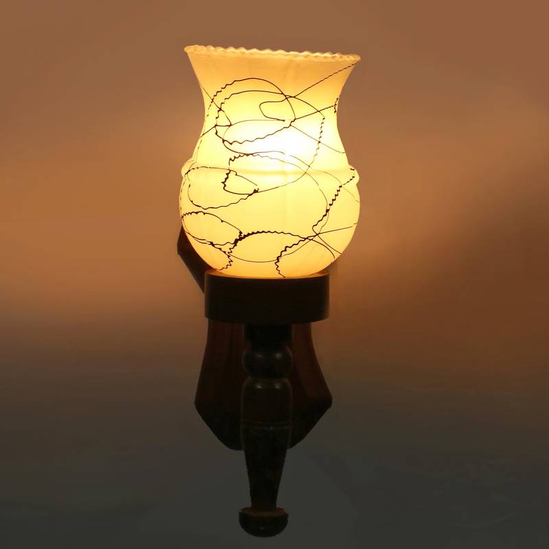 LED Compactable Wood & Glass Wall Lamp Light - G1, Pack Of 2 - Afast ...