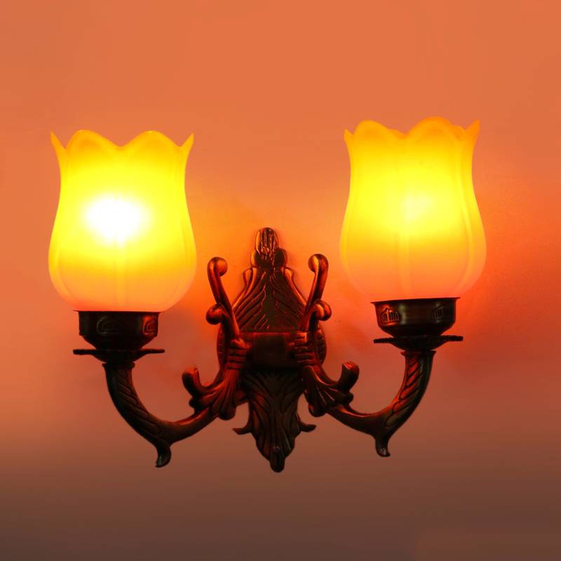 LED Compactable Wood & Glass Wall Lamp Light - P1, Pack Of 4 - Afast ...