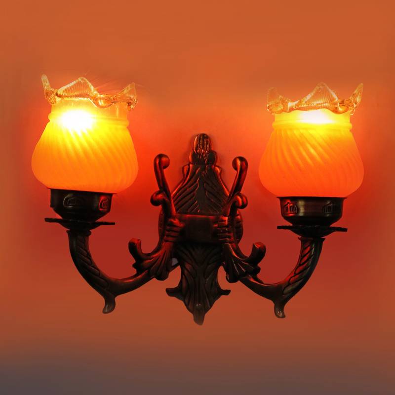 LED Compactable Wood & Glass Wall Lamp Light - Q1, Pack Of 2 - Afast ...