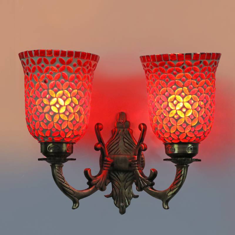 LED Compactable Wood & Glass Wall Lamp Light - AE1, Pack Of 2 - Afast ...