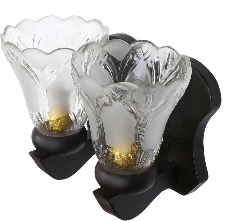 LED Compactable Wood & Glass Wall Lamp Light - AL1, Pack Of 2 - Afast ...