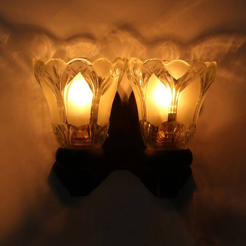 LED Compactable Wood & Glass Wall Lamp Light - AL1, Pack Of 4 - Afast ...