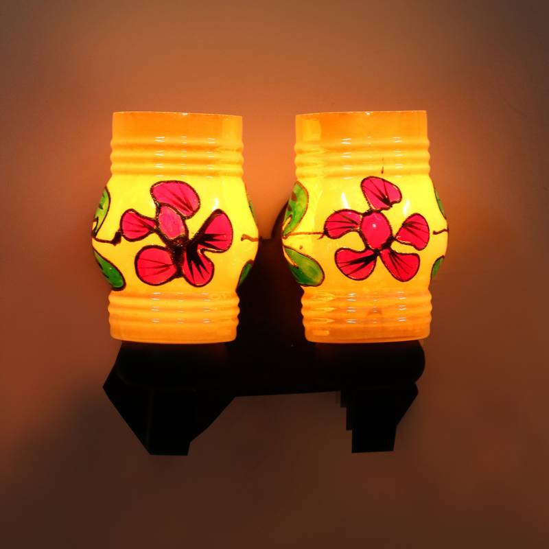 LED Compactable Wood & Glass Wall Lamp Light - AP1, Pack Of 1 - Afast ...