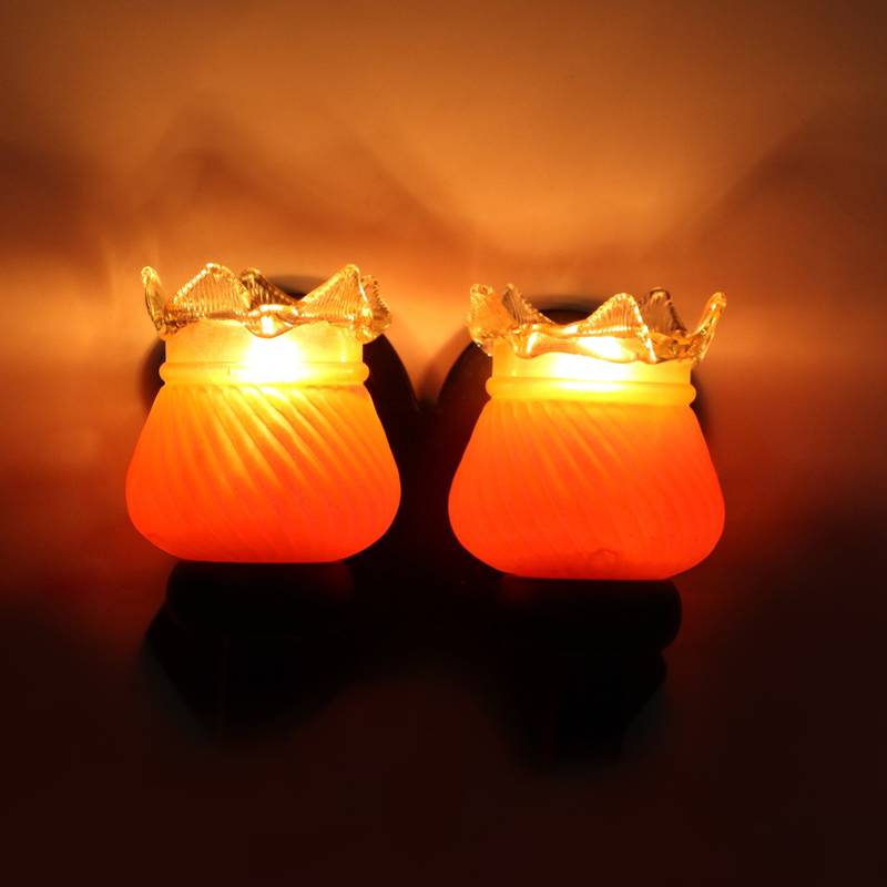 LED Compactable Wood & Glass Wall Lamp Light - AT1, Pack Of 4 - Afast ...