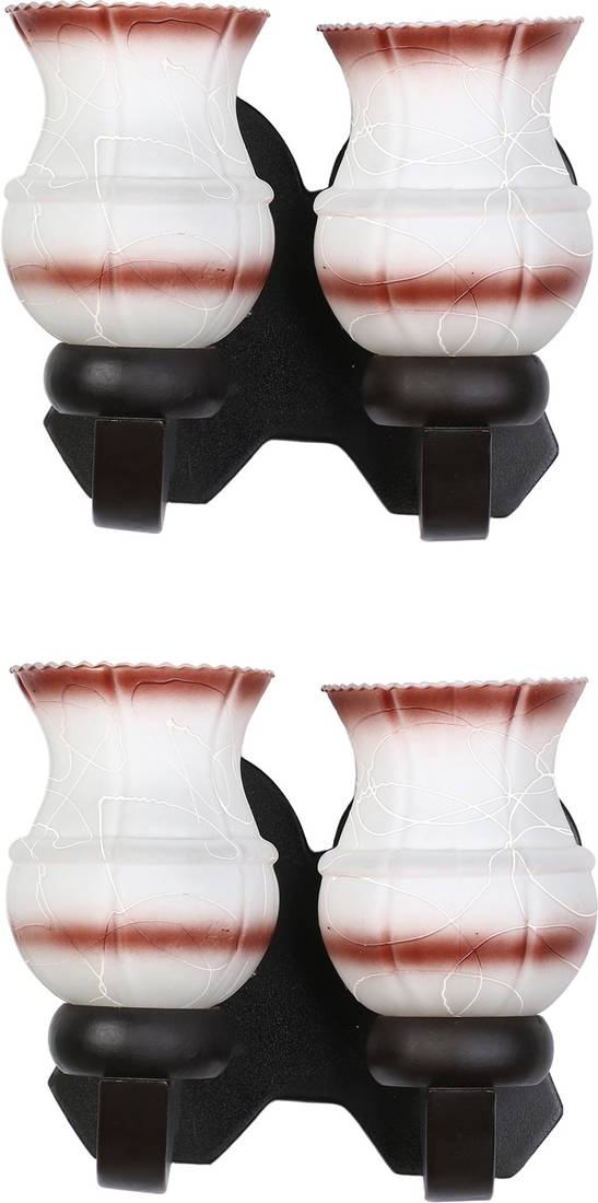 LED Compactable Wood & Glass Wall Lamp Light - AV1, Pack Of 2 - Afast ...