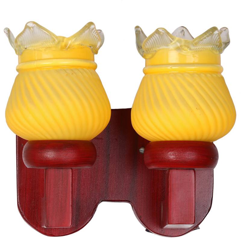 LED Compactable Wood & Glass Wall Lamp Light - BA1, Pack Of 2 - Afast ...