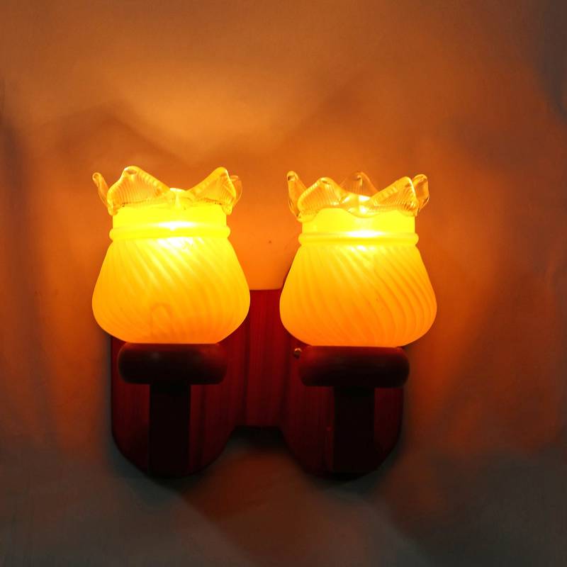 LED Compactable Wood & Glass Wall Lamp Light - BA1, Pack Of 4 - Afast ...