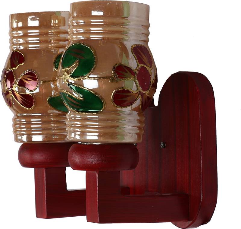 LED Compactable Wood & Glass Wall Lamp Light - BB1, Pack Of 2 - Afast ...