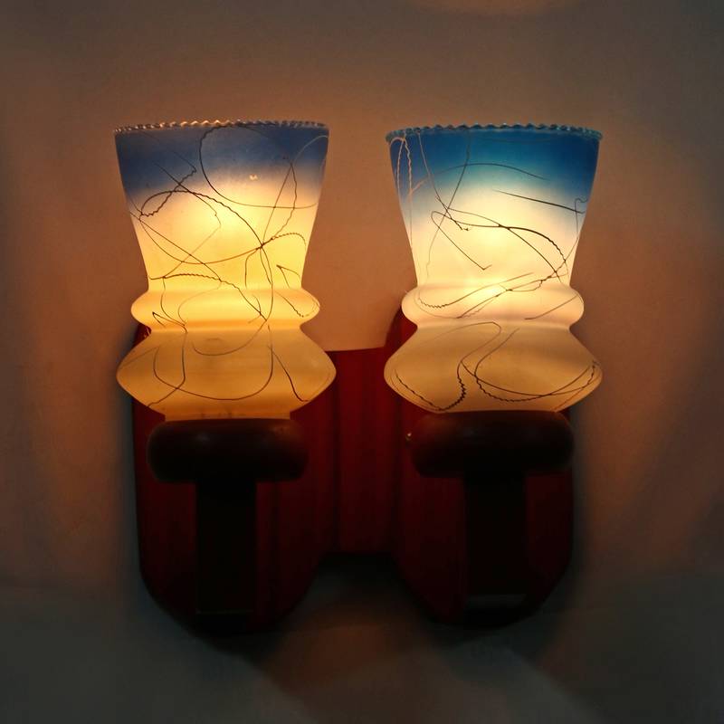 LED Compactable Wood & Glass Wall Lamp Light - BC1, Pack Of 1 - Afast ...