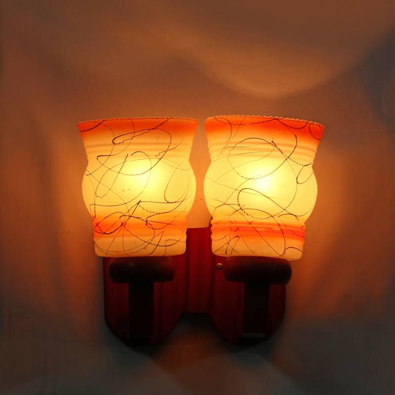 LED Compactable Wood & Glass Wall Lamp Light - BD1, Pack Of 1 - Afast ...