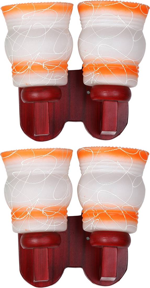 LED Compactable Wood & Glass Wall Lamp Light - BD1, Pack Of 2 - Afast ...