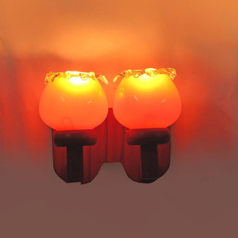 LED Compactable Wood & Glass Wall Lamp Light - BJ1, Pack Of 2 - Afast ...