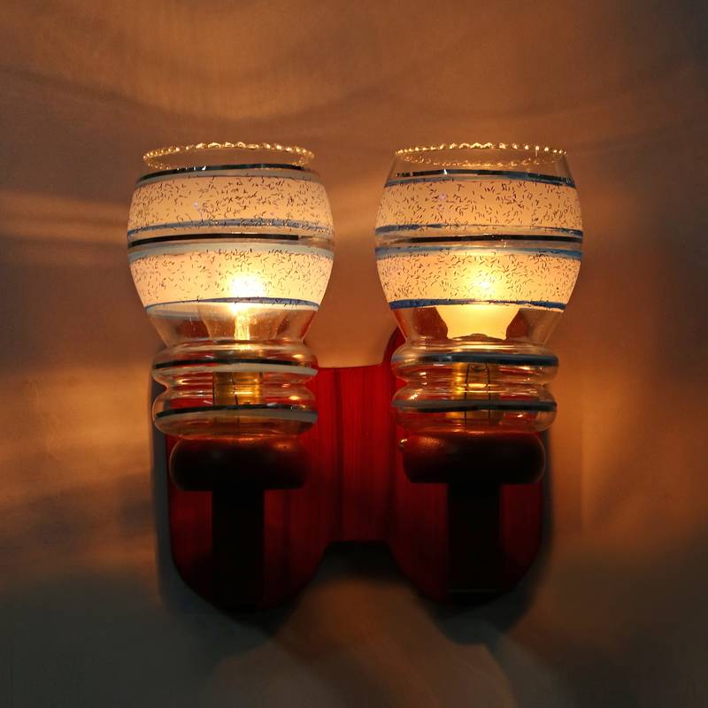 LED Compactable Wood & Glass Wall Lamp Light - BK1, Pack Of 4 - Afast ...